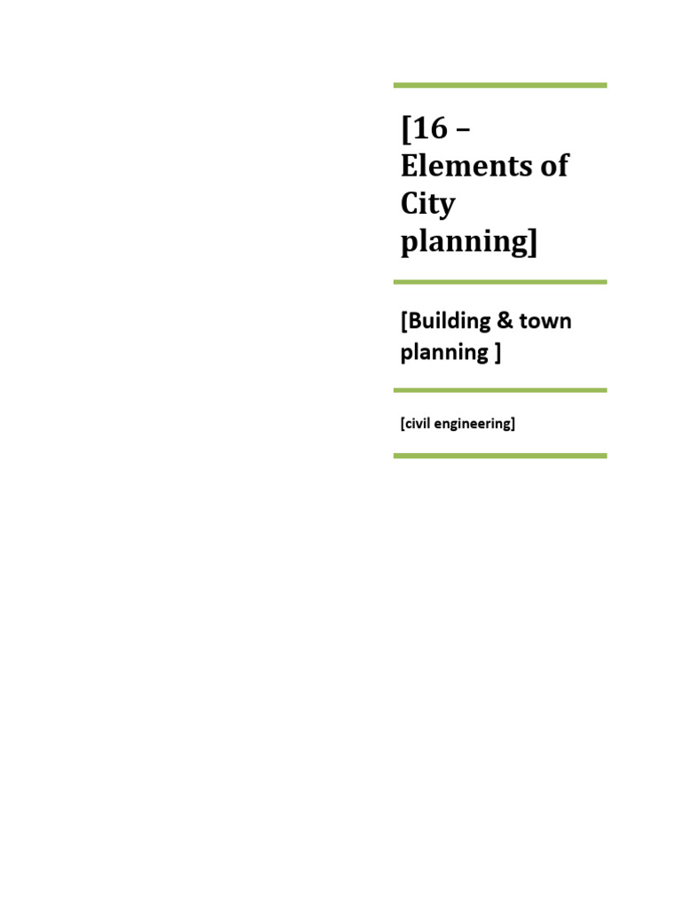 Elements of Urban City Planning | PDF