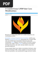 5 Contoh Essay Beasiswa LPDP Berdasarkan Jenisnya | PDF