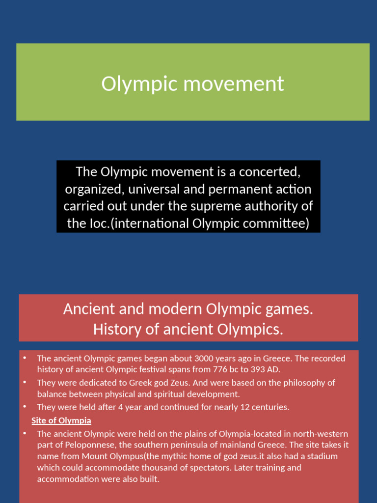 Olympic Movement and Ancient Olympic Games. | PDF | Olympic Games | Sports