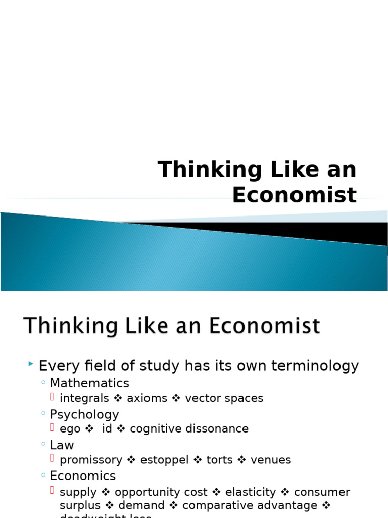 Thinking - Like An Economist | PDF | Economics | Labour Economics