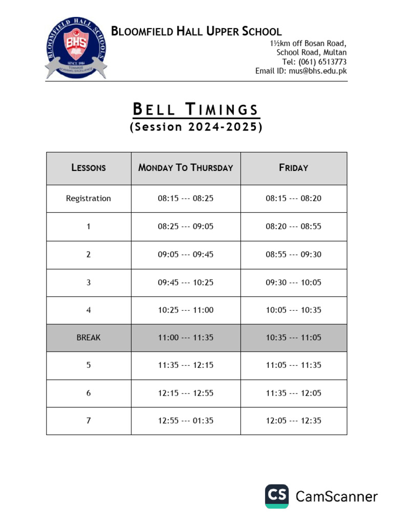 Bell Timings 815 | PDF