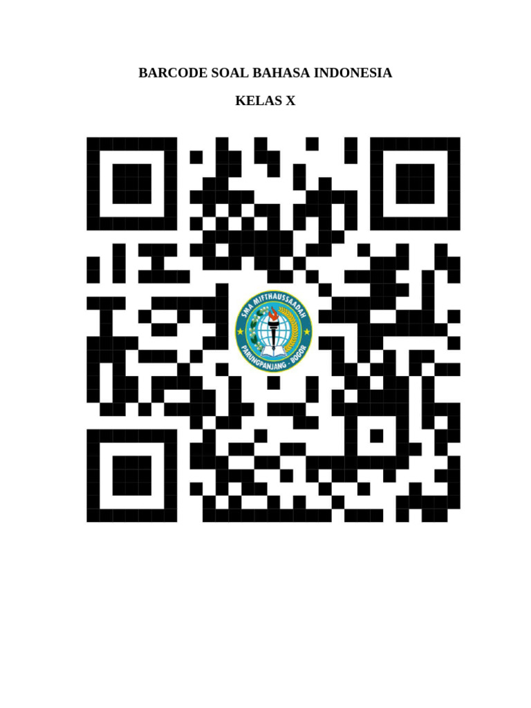 Barcode Soal Bahasa Indonesia | PDF