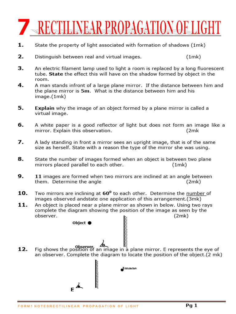 1.6 Reflection of Light | PDF | Solar Eclipse | Mirror