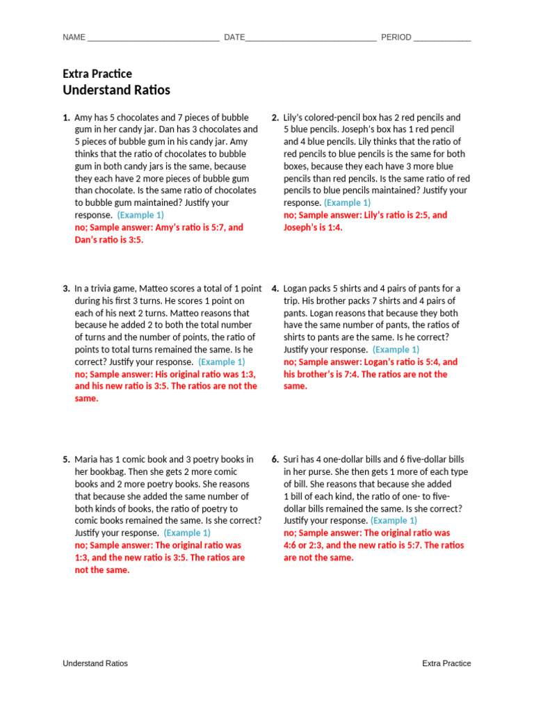 Understanding Ratios in Everyday Scenarios | PDF | Breads | Cupcake