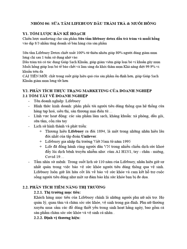 Lifebuoy Nhóm 06 QTMKT | PDF