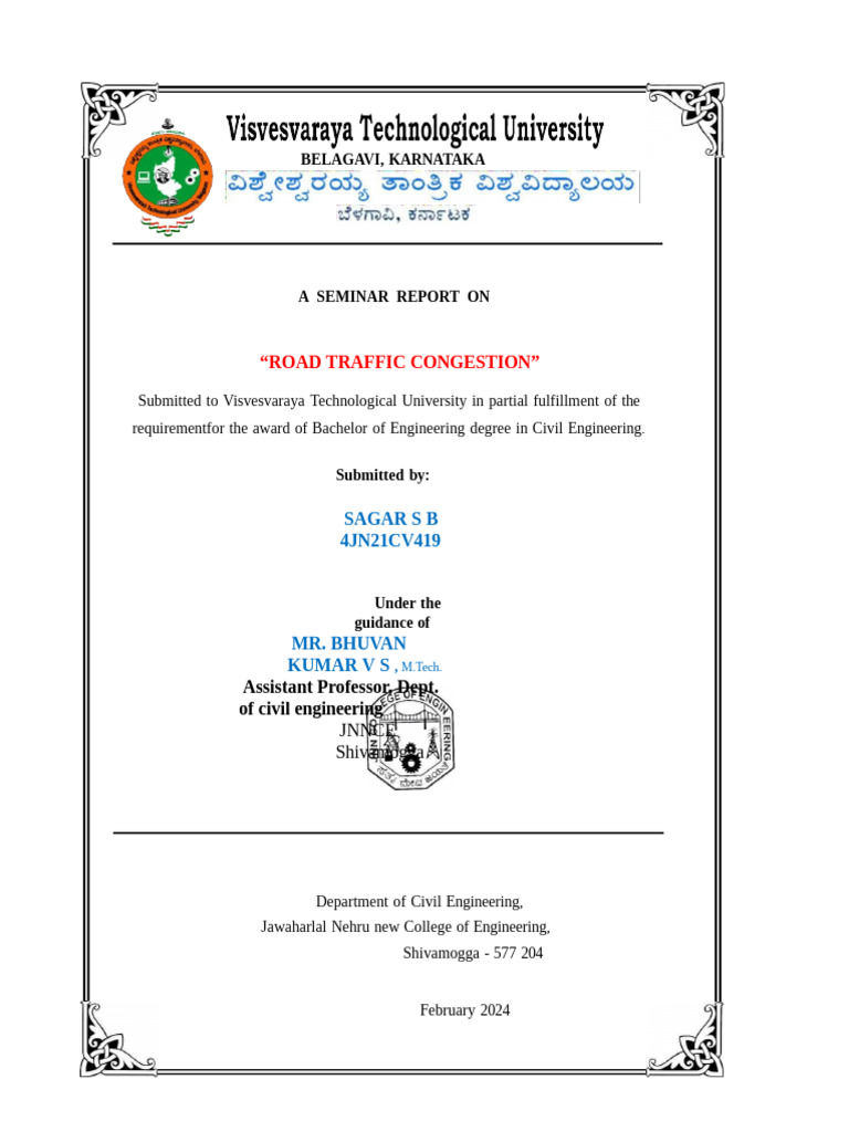 Traffic Congestion Report | PDF | Traffic Collision | Traffic