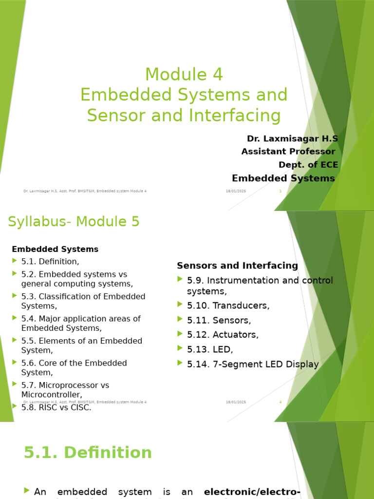 M5 Embedded System PPT Faculty | PDF | Microcontroller | Embedded System