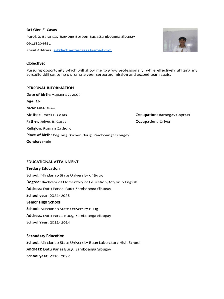 Art Glen Resume | PDF