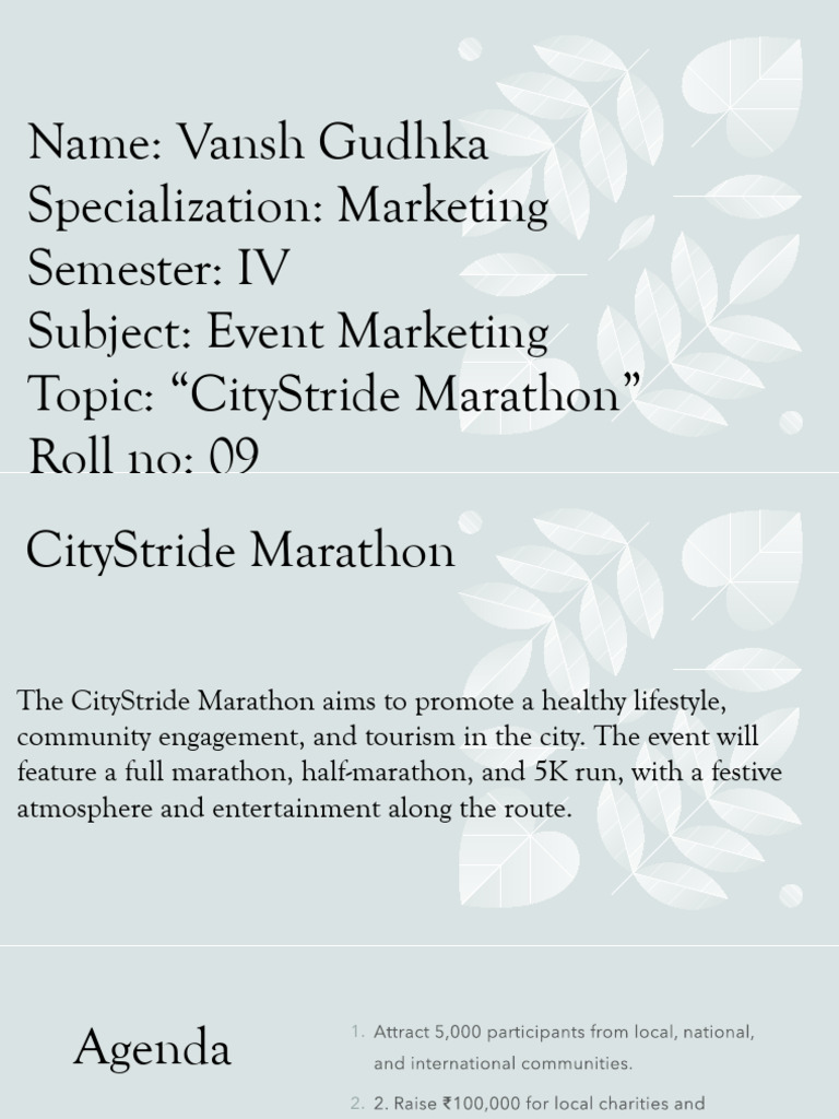CityStride Marathon Event Marketing Plan | PDF
