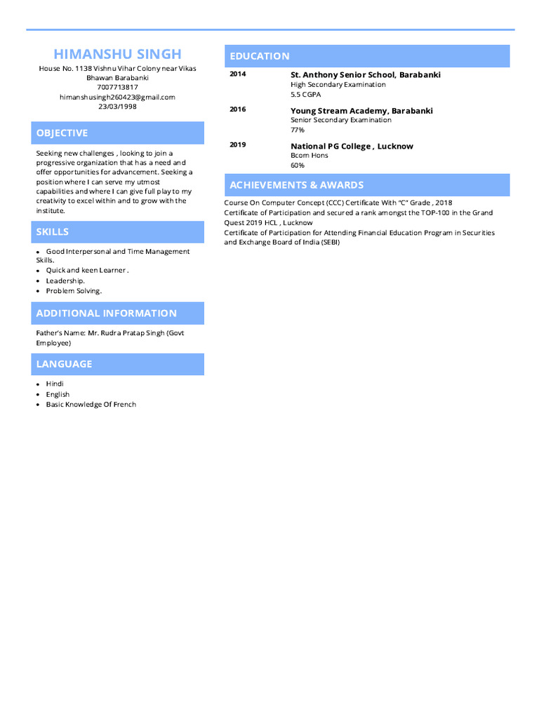 Himanshu Singh_Resume | PDF