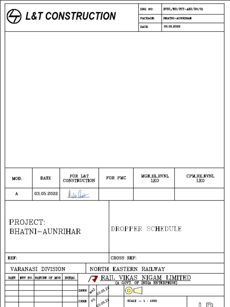 OHE Dropper Schedule Overview | PDF | Rail Infrastructure | Electricity