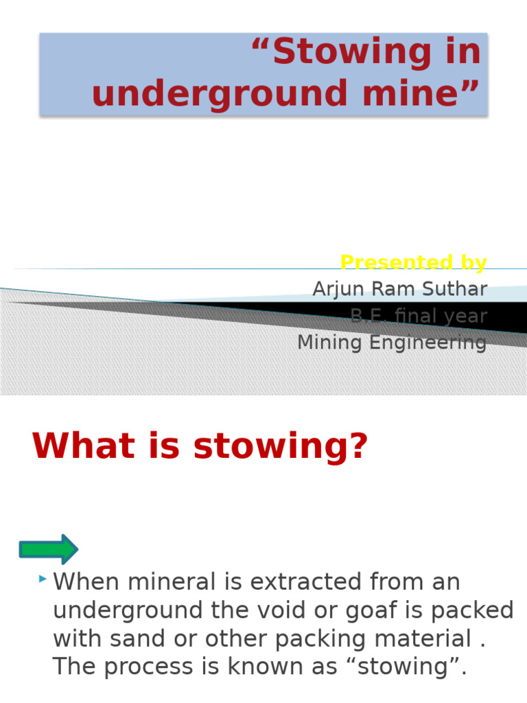 2222004 Stowing in Underground | PDF | Mining | Sand