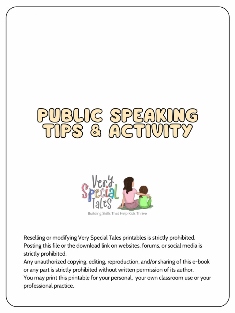 Public Speaking Activity and Tips Very Special Tales | PDF