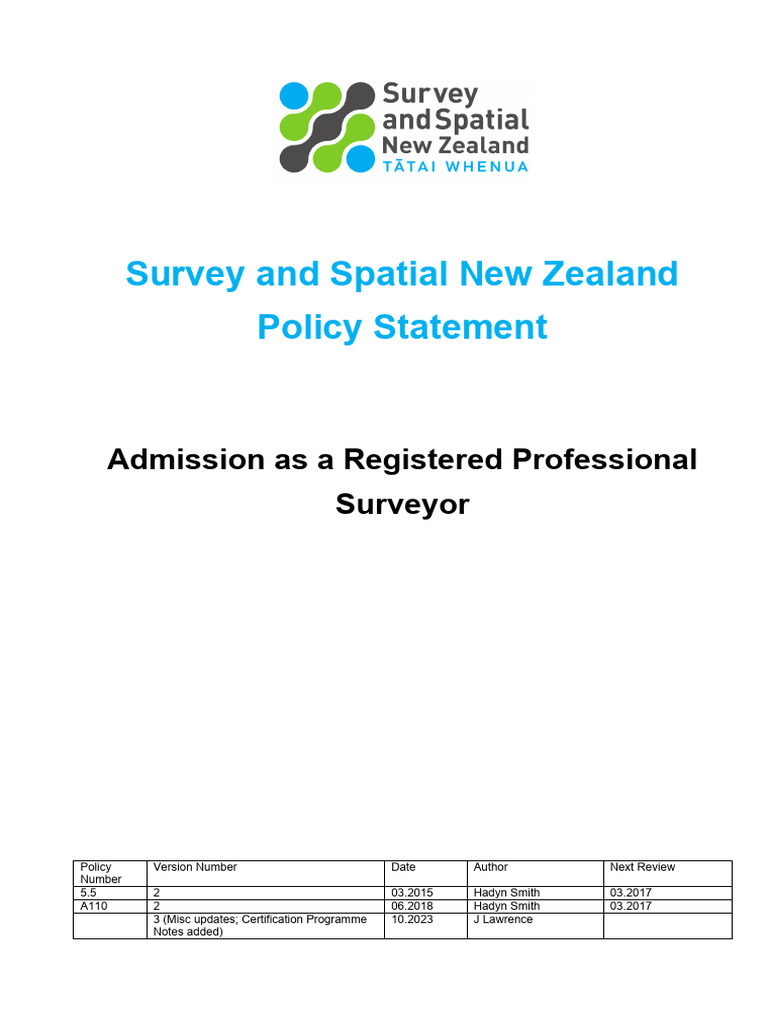 2023 Admission As A Registered Professional Surveyor V3 | PDF ...