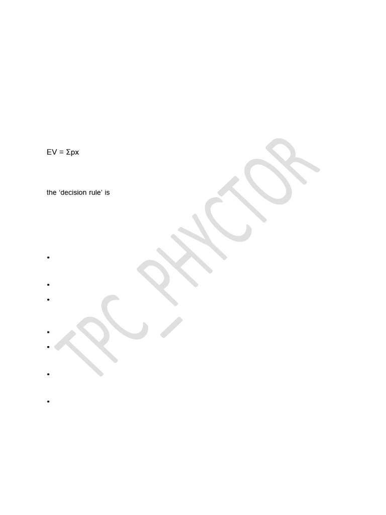 Expected Value and Decision Tree | PDF | Expected Value | Weighted ...