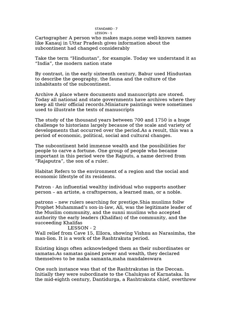 7th history notes | PDF