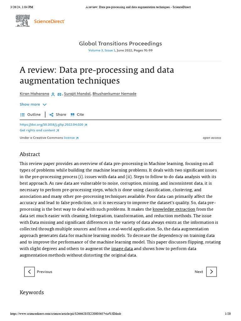2022 - A Review - Data Pre-Processing and Data Augmentation Techniques ...