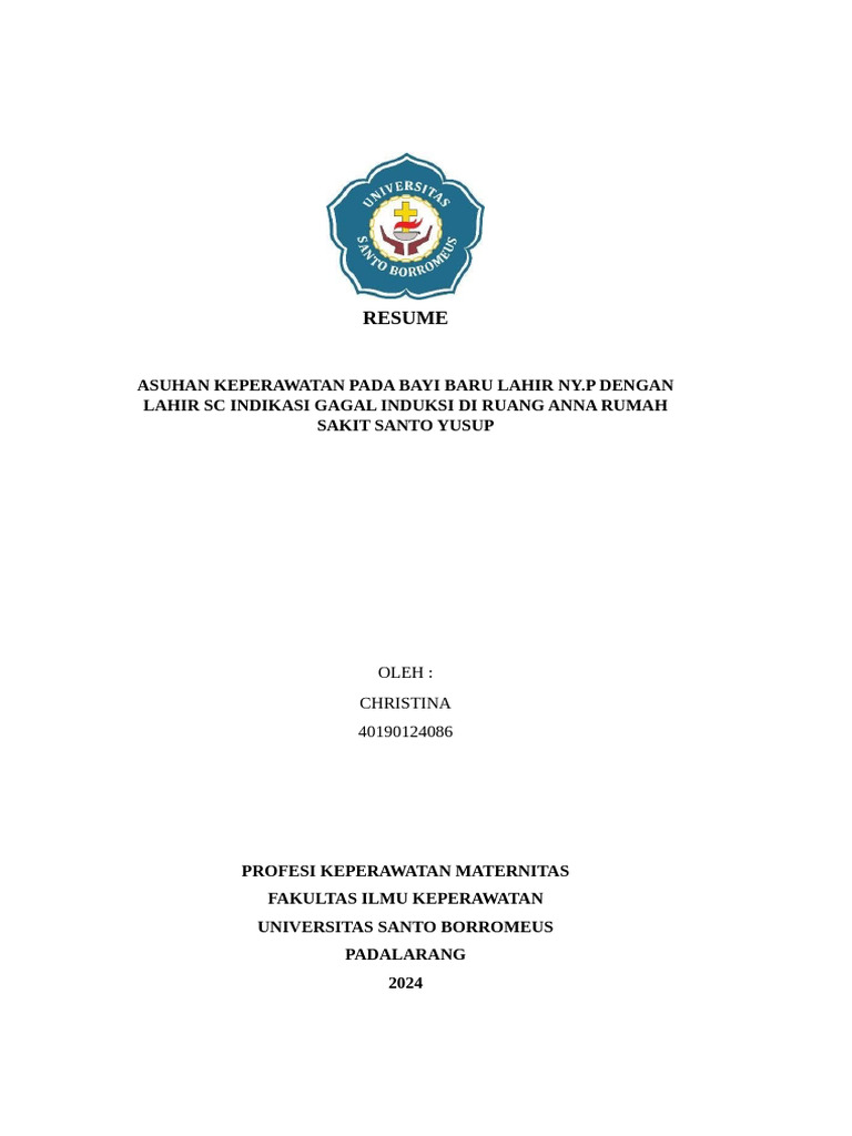 Asuhan Keperawatan Bayi Lahir SC | PDF
