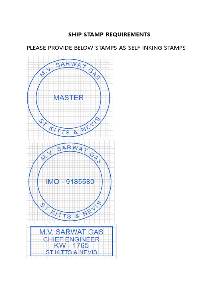 Self-Inking Ship Stamp Requirements | PDF