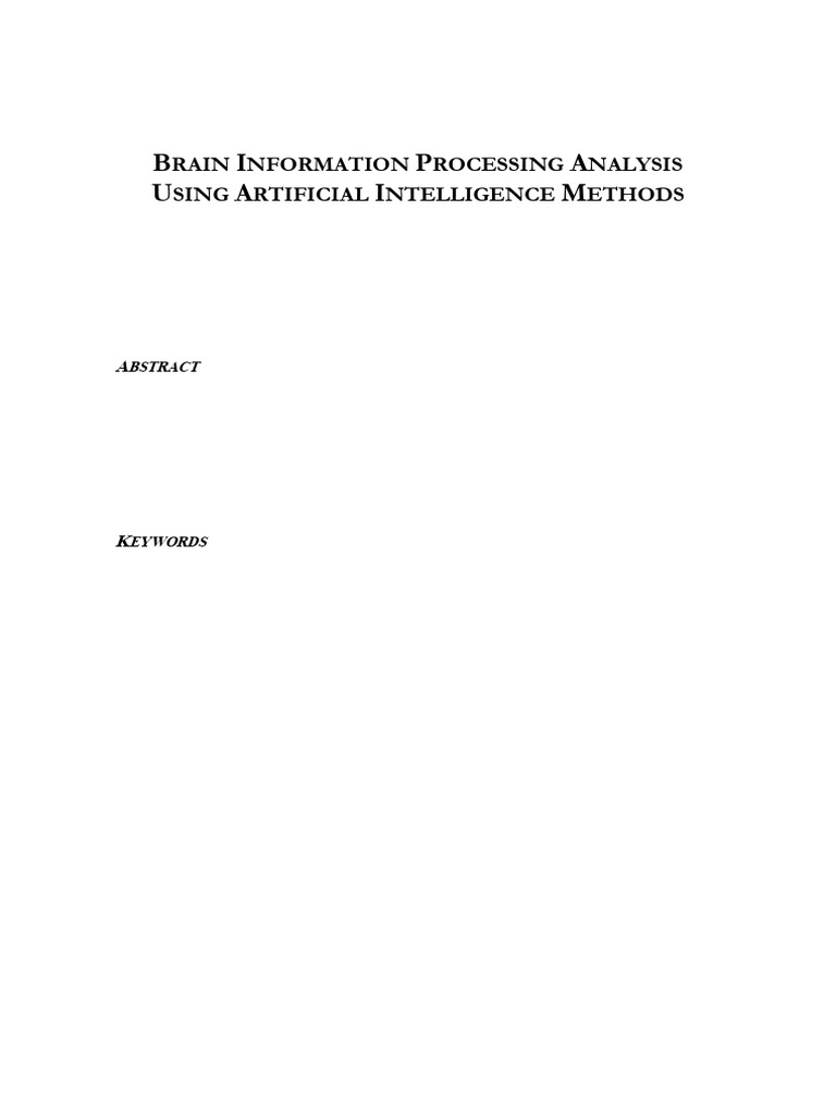 Brain Information Processing Analysis Using Artificial Intelligence ...