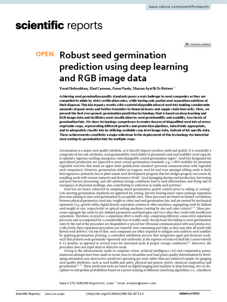 2021 - Robust Seed Germination Prediction Using Deep Learning and RGB ...
