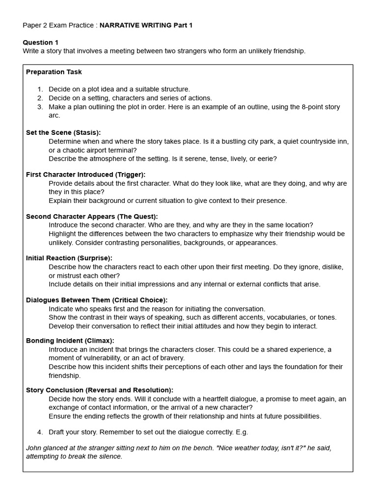 Practice3 - Paper 2 - Narrative Writing | PDF | Social Psychology