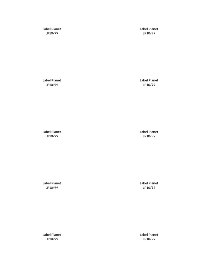 Label Planet LP10 99 Word Portrait | PDF