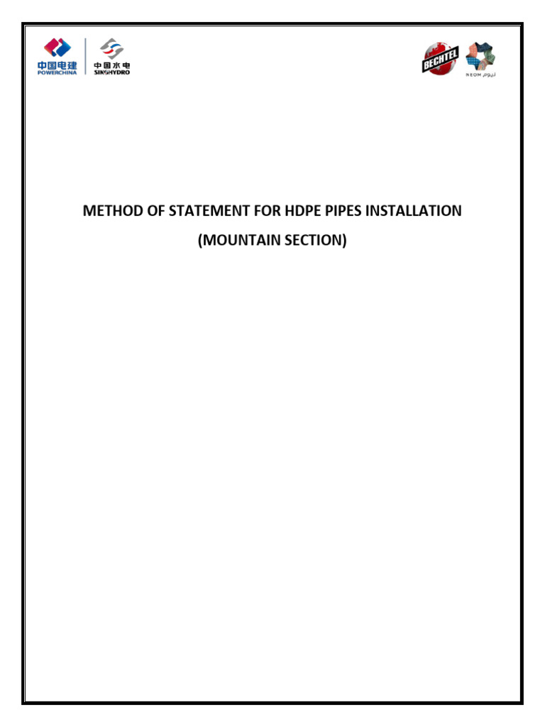 MS for HDPE Pipe Welding & Installation | PDF | Pipe (Fluid Conveyance) | Quality Assurance