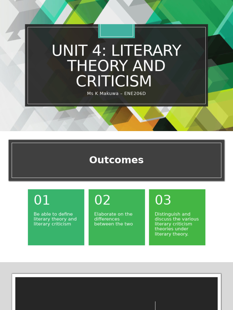 Unit 4 - Literary Theory | PDF | Literary Criticism | Feminism