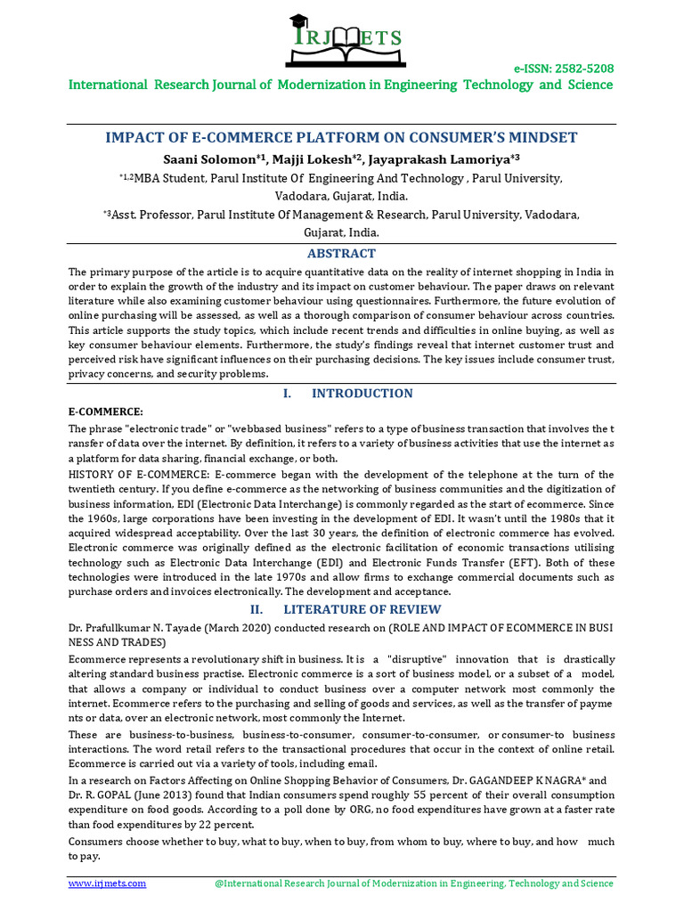 E Commerce | PDF | E Commerce | Survey Methodology