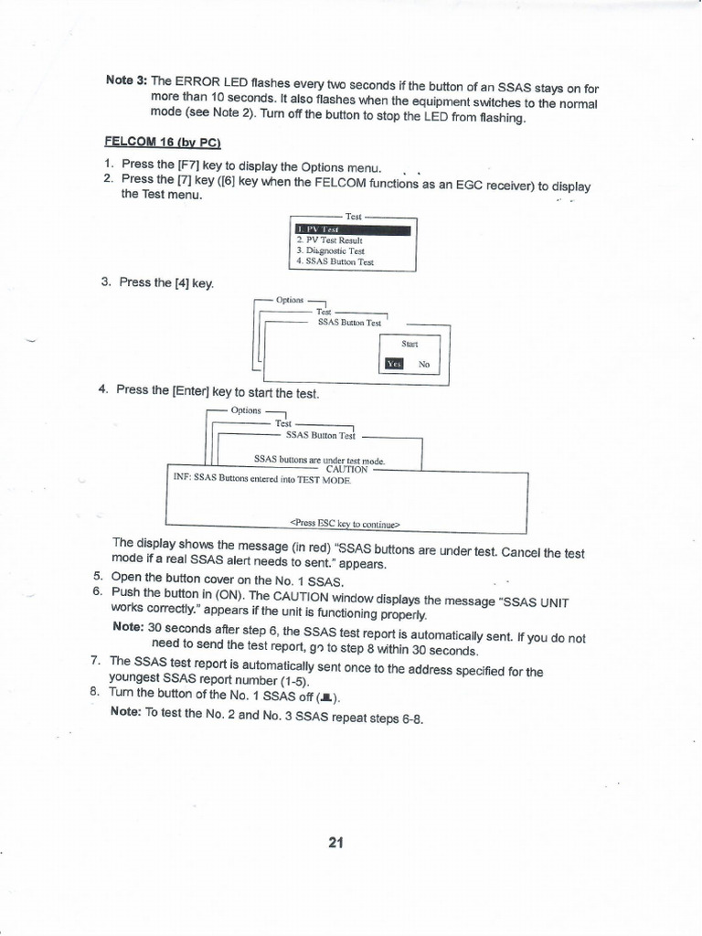 Ssas Test Procedures | PDF