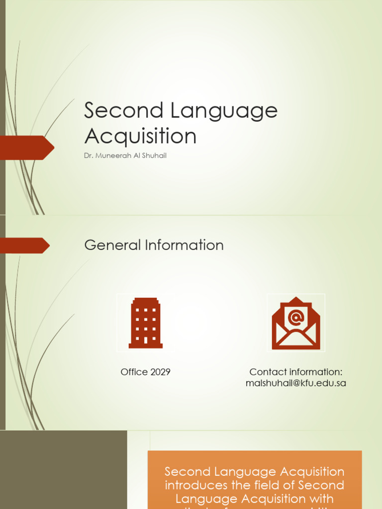 SLA lecture 1 | PDF | Second Language Acquisition | Language Acquisition