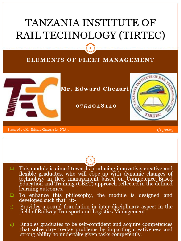 Presentation FOR STUDENTS Elements of Fleet Management | PDF | Business