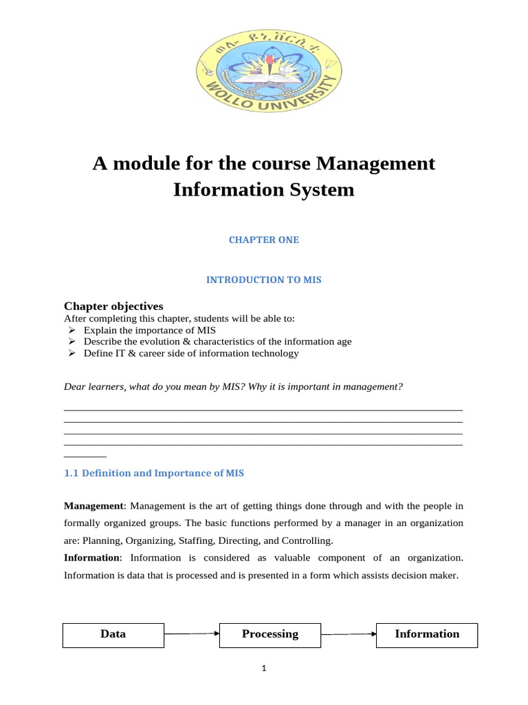 A Module For The Course Management Information System: Chapter Objectives | PDF | Computer ...
