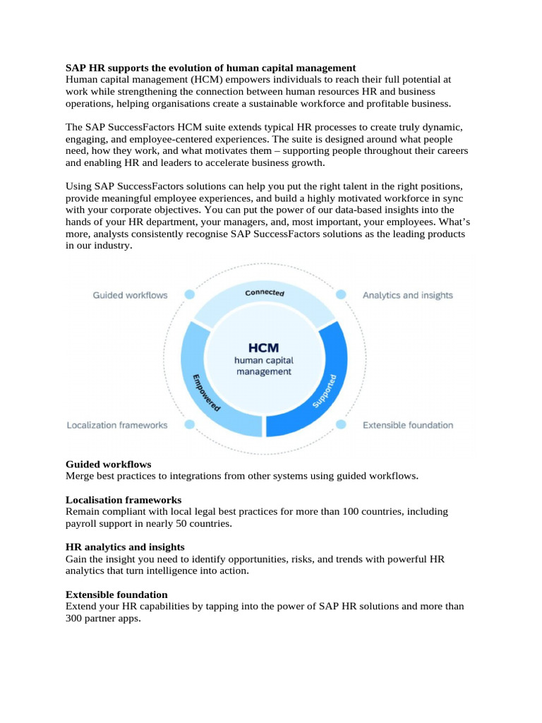 SAP HR Supports The Evolution of Human Capital Management | PDF