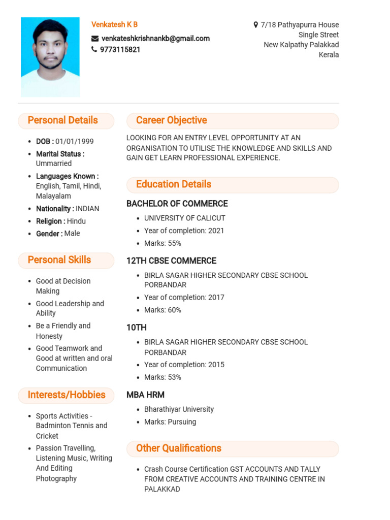 Entry-Level Job Seeker Profile | PDF
