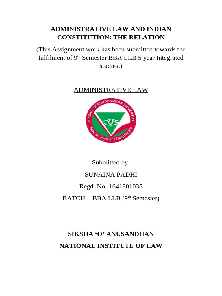 Administrative Assignment AYESHA ZAINAB 1641801036 BBA LLB 2 | PDF | Constitution ...
