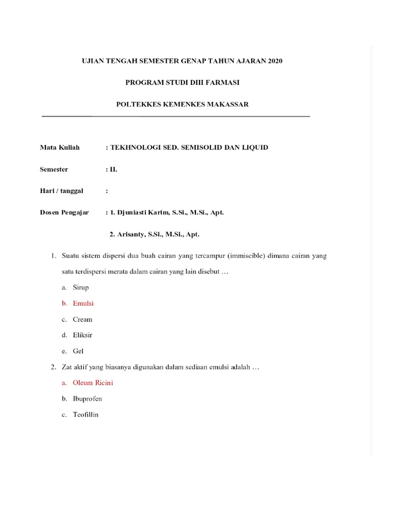 Soal Solid Dan Larutan | PDF