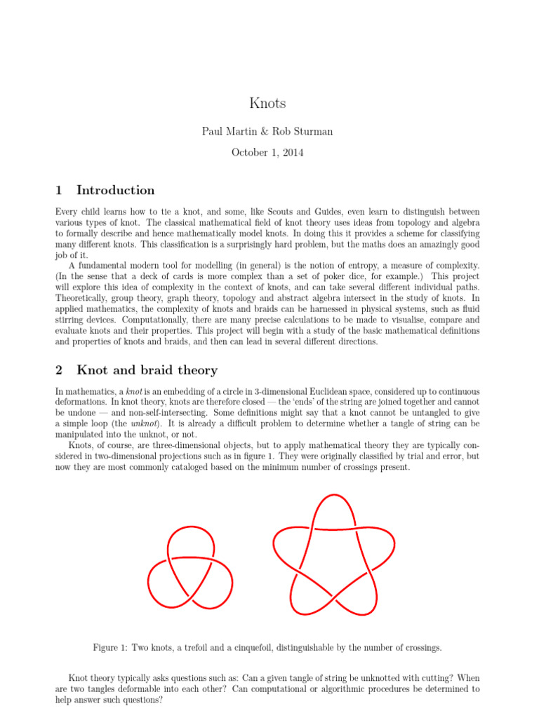 knots | PDF | Mathematics | Geometry