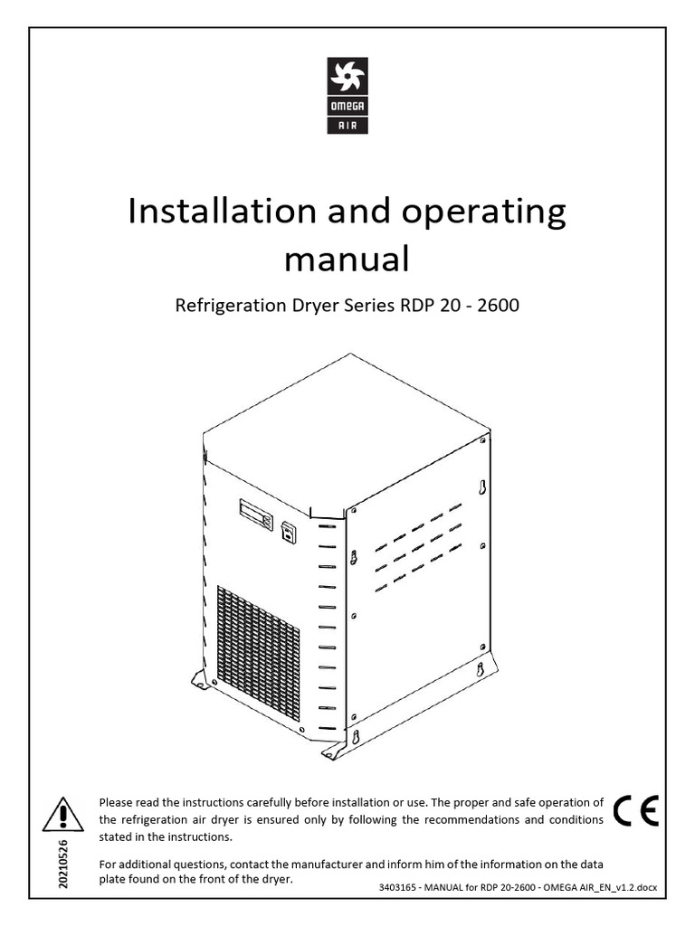 MANUAL For RDP 20-2600 - OMEGA AIR - EN - v1.2 | PDF | Heat Exchanger ...