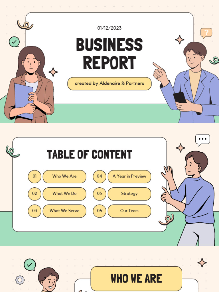 Pastel Cute Illustrative Business Report Presentation | PDF