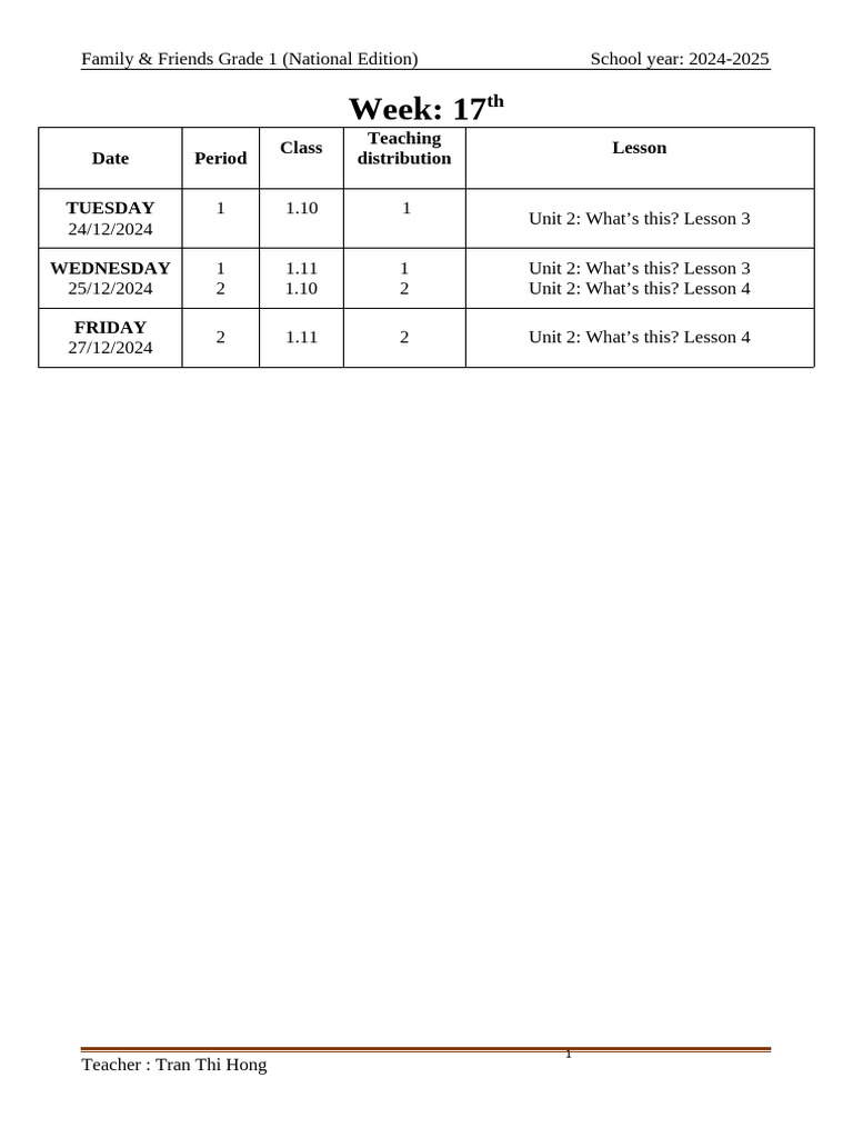 Lesson Plan - Grade 1 w17 | PDF | Phonics | Letter Case