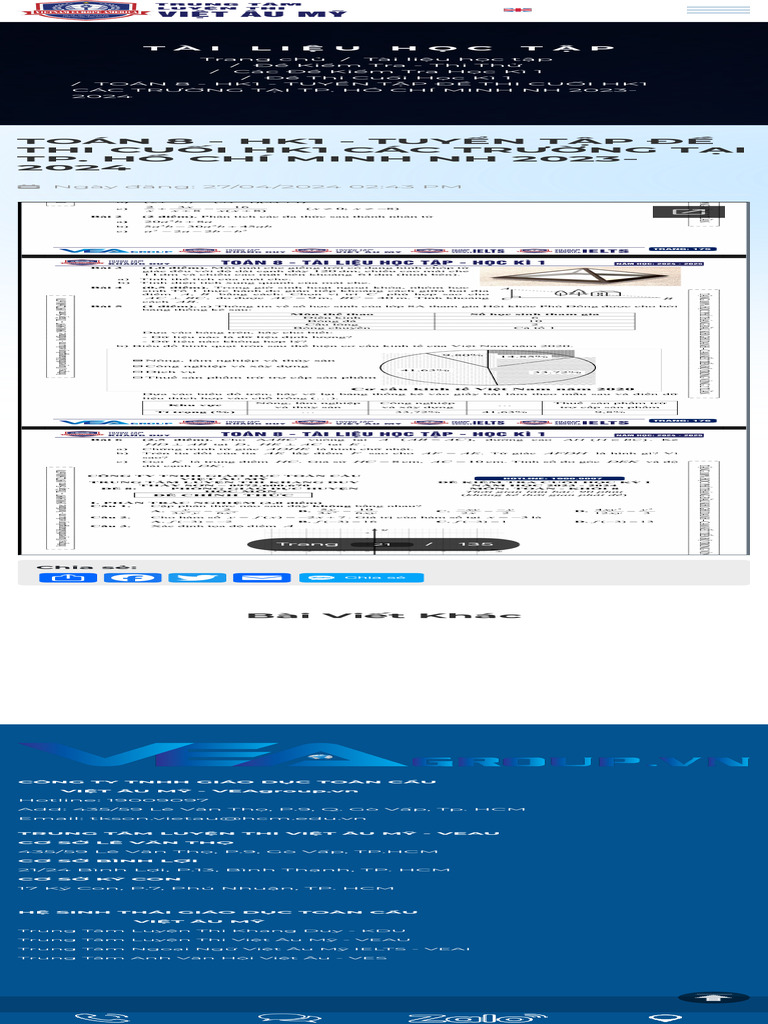 Toán 8 - HK1 - Tuyển Tập Đề Thi Cuối HK1 Các Trường Tại Tp. Hồ Chí Minh NH 2023-2024 4 | PDF