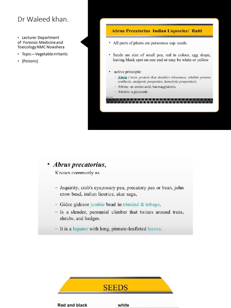 Toxicology 3. Vegetable Irritant Poisoning | PDF