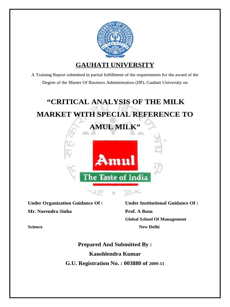 Amul Project | PDF | Milk | Survey Methodology