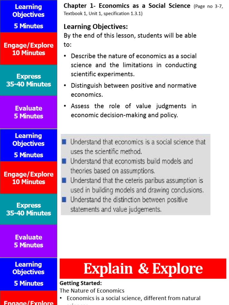 Y12 - S - Chapter 1 Lesson Plan Economics | PDF | Economics | Science