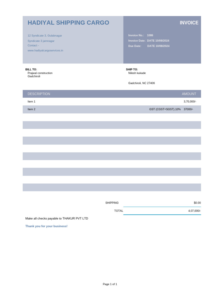 Basic Invoice | PDF