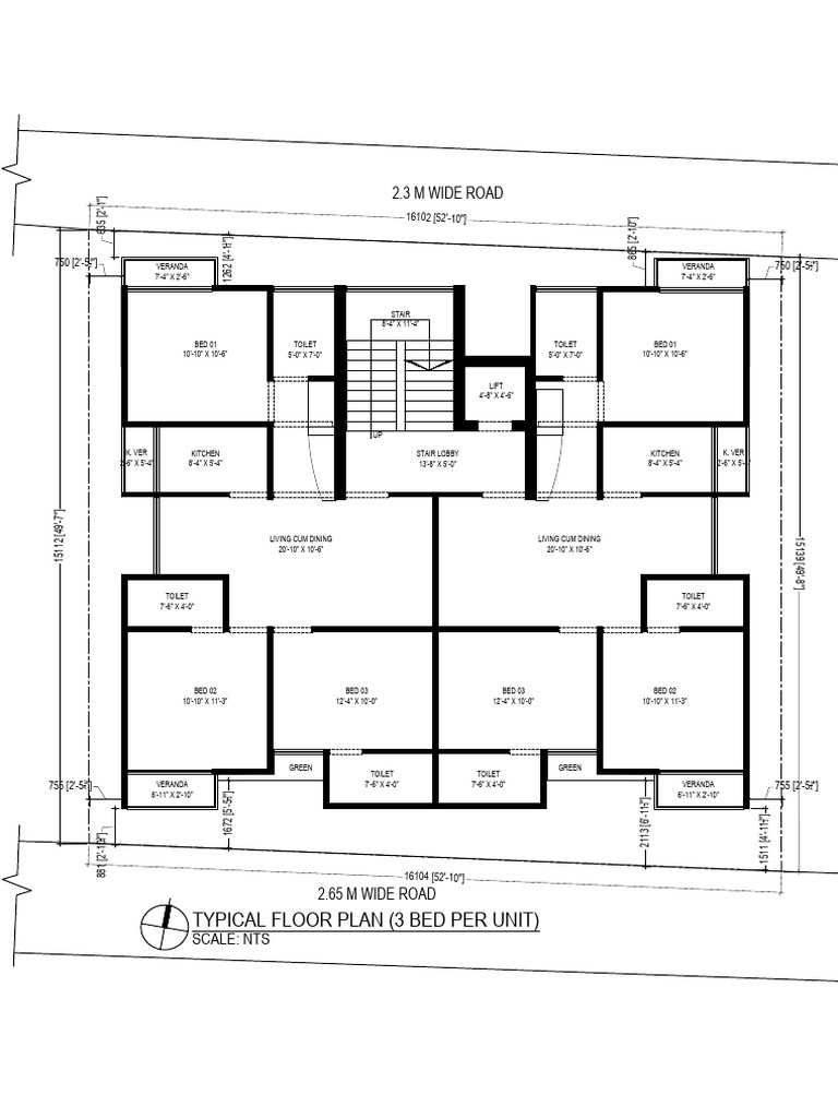 Typical Floor Plan (3 Bed Per Unit) | PDF | Queensland Heritage Register | Culture Of Queensland