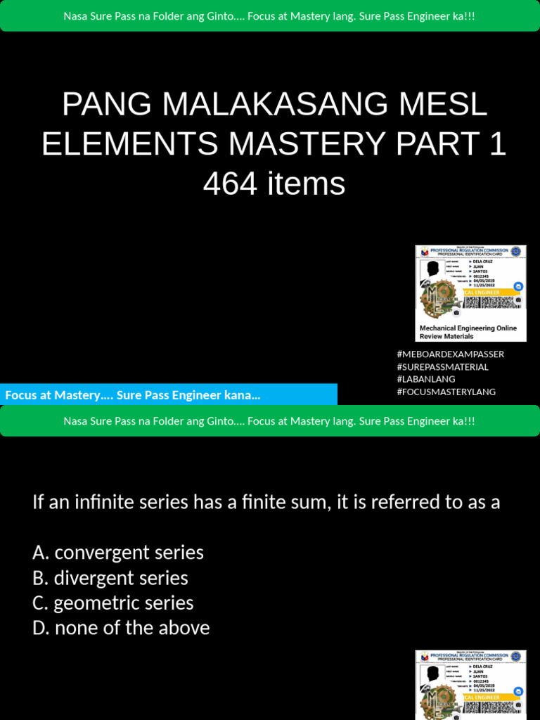 PANGMALAKASANG MESL ELEMENTS MASTERY PART 1 | PDF | Trigonometric Functions | Equations