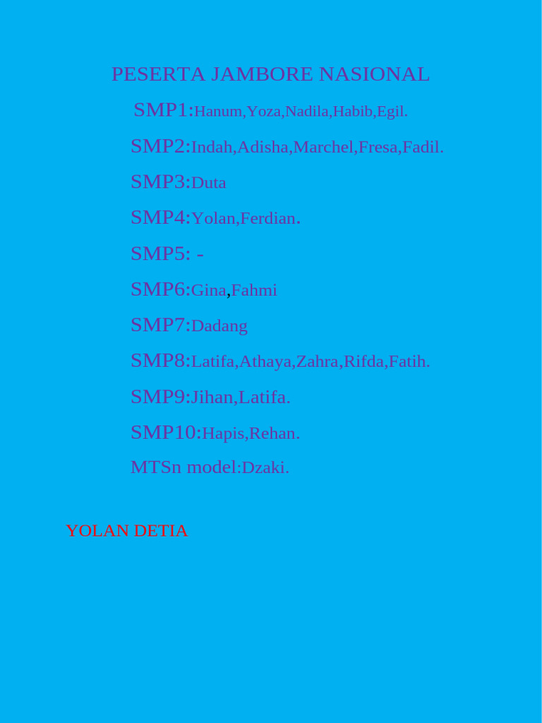 Peserta Jambore Nasional | PDF